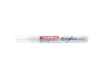 Akrilni marker E-5100 medium 2-3mm obli vrh Edding bela