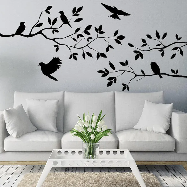 Nalepnica na zid - grane sa pticama