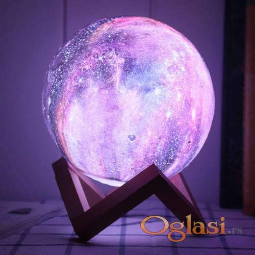 3D lampa mesec 15cm RGB + daljinski