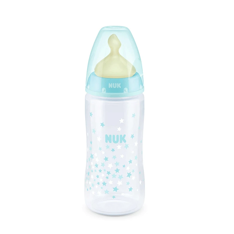 Nuk plastična flašica kaučuk sa indikatorom temperature Mint, 0-6m