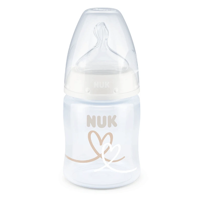 Nuk plastična flašica silikon 150 ml Bela, 0-6m