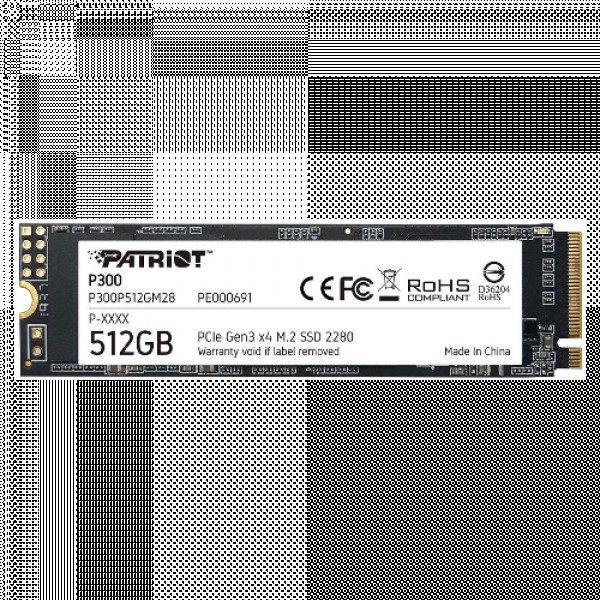 SSD M.2 NVMe 512GB Patriot P300 1700MBs/1100MBs P300P512GM28