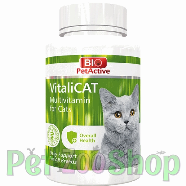 Bio PetActive VitaliCat Izbalansirana mešavina vitamina za odrasle Mačke i Mačiće 150tbl