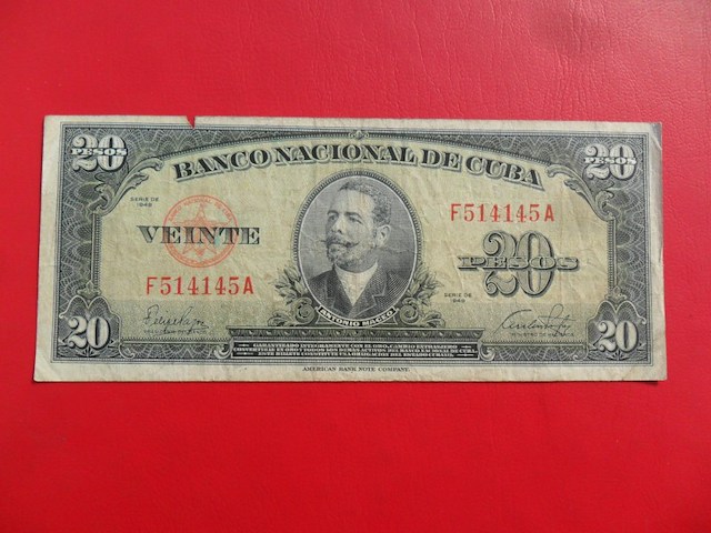 Kuba-Cuba 20 Pesos 1949, v1, P7587, RR