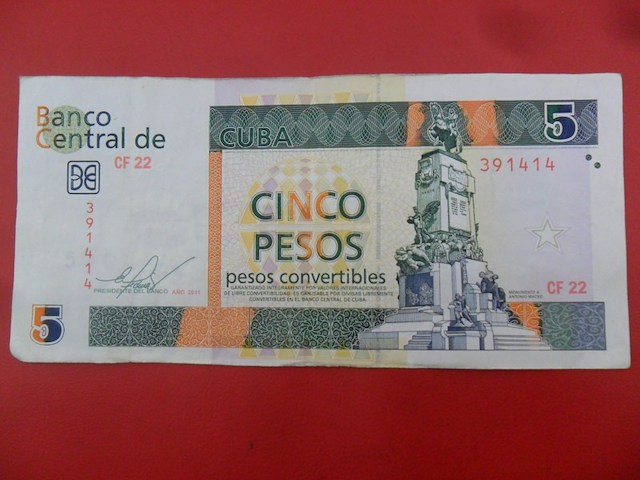 Kuba-Cuba 5 Pesos 2011, v4, P7588, eR
