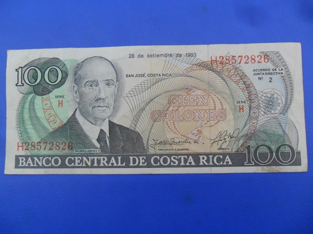 Kostarika-Costa Rica 100 Colones 1993, v24, P7578, R