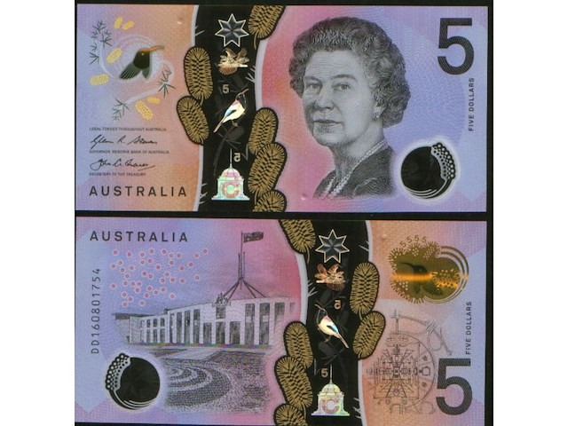 Australia 5 Dollars 2020. UNC Polymer.