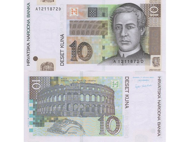 Hrvatska 10 Kuna 2001 UNC, P-38