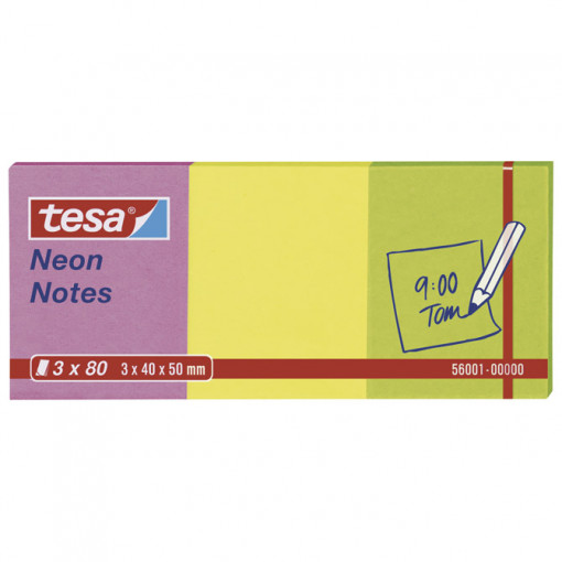 Blok samolepljiv 40x50mm 12x80L Neon Notes Tesa 56001
