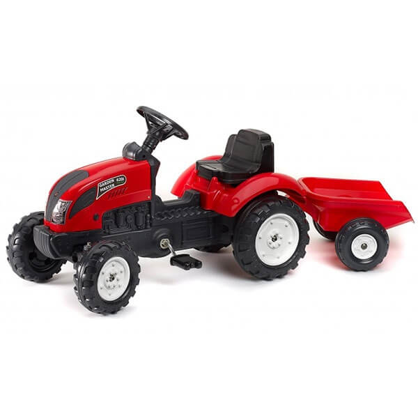 Traktor na pedale crveni sa prikolicom Garden master 2058j