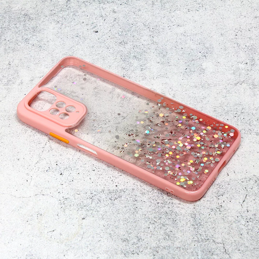 Maskica Frame Glitter za Xiaomi Redmi Note 11/Note 11s roze