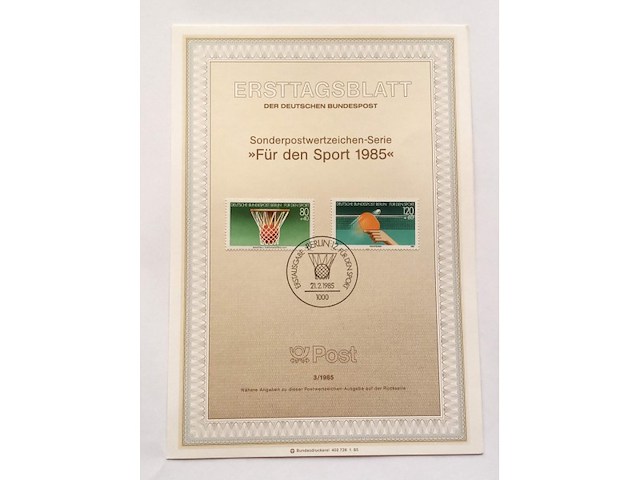 ETB Nemačka  - Košarka - Stoni Tenis - Sport - 1985.g