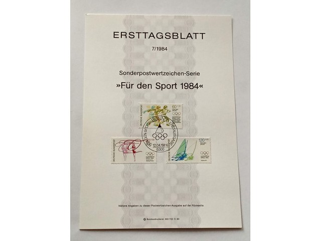 ETB Nemačka  - Ples - Sport - 1984.g