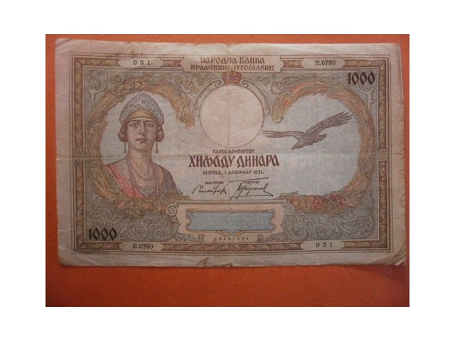 1000 DINARA  1931.
