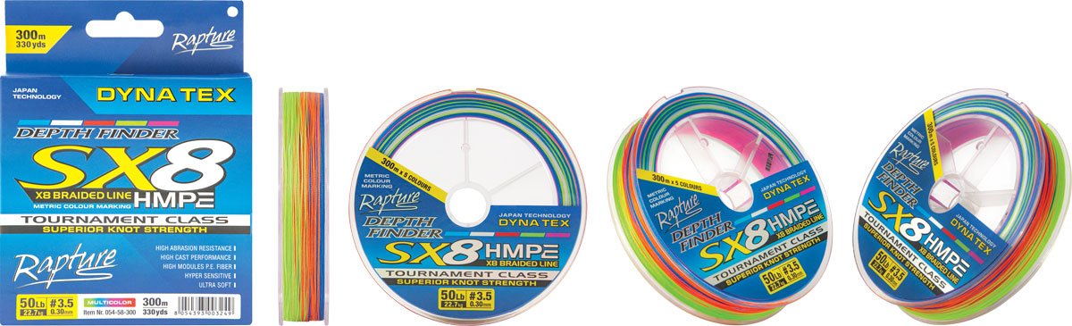 Rapture SX8 DEPTH FINDER MULTICOLOR BRAID 0.400mm 300m