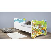 Dečiji krevet sa dušekom i letvicama 160x80 cm Happy kitty Farm