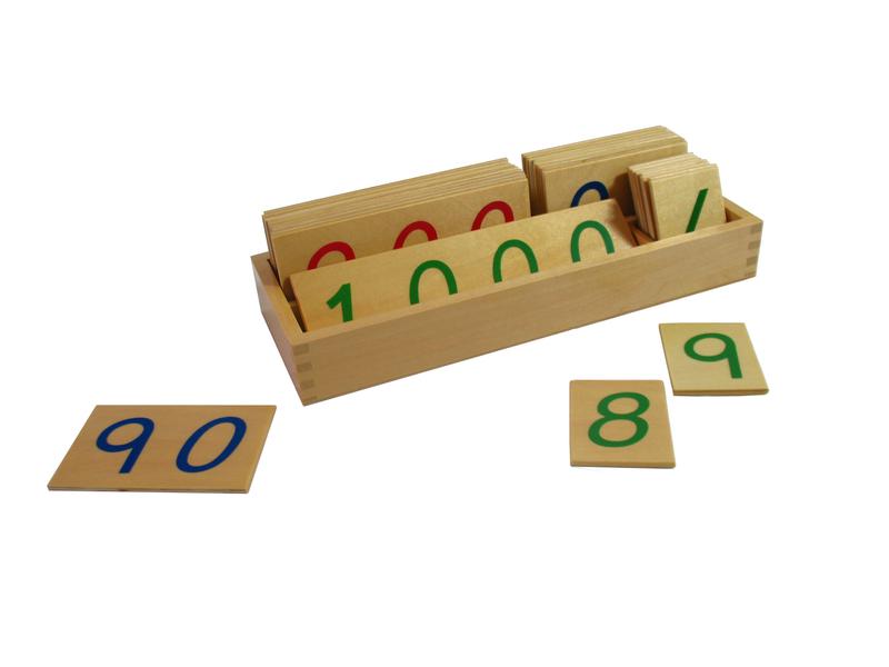 Montessori Montesori Drvene numeričke pločice 1-1000 veće sa kutijom