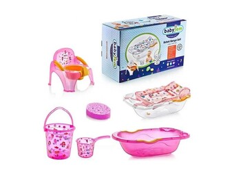 Set za Kupanje Bebe Ocean (6 Delova) - Pink Transparent