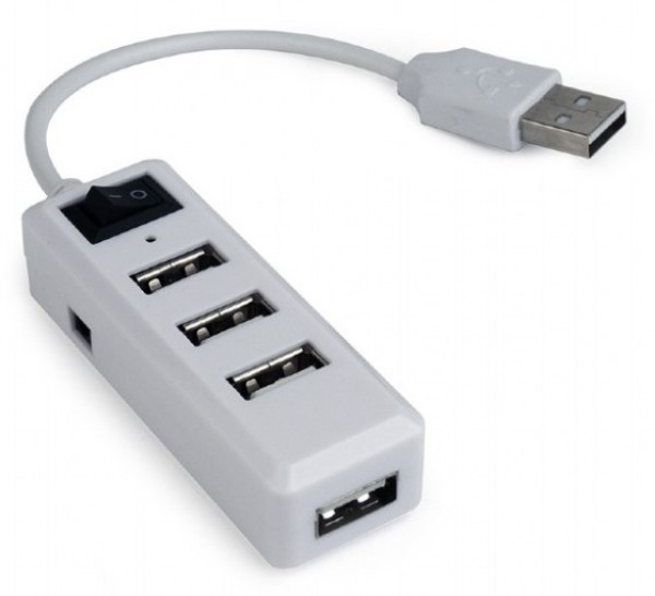 UHB-U2P4-21 Gembird USB2.0 4-port HUB, sa prekidacem, white