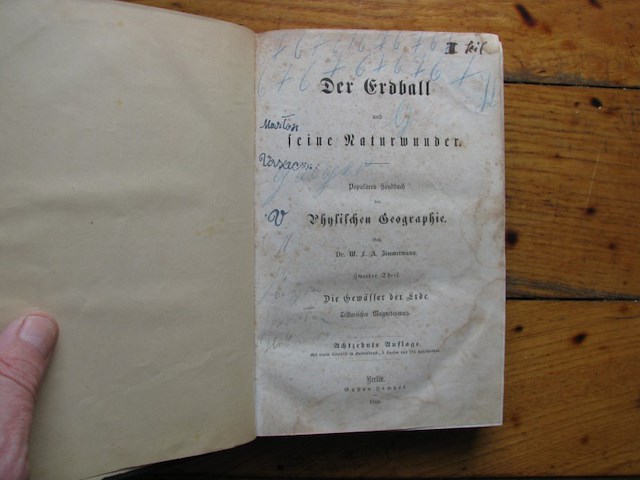 W.A. ZIMMERMANN-DER ERDBALL UND SEINE NATURWUNDER 1866