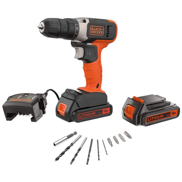 Akumulatorska bušilica/odvijač 18V 2x1 Black+Decker BCD001KBA10