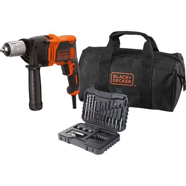 Udarna bušilica + 32-delni set alata Black+Decker BEH850SA32