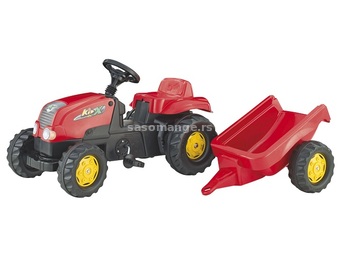 Traktor Rolly Kid sa prikolicom crveni