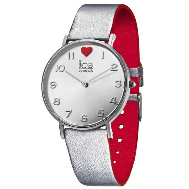 Ženski ice watch ice love srebrno crveni modni ručni sat ( 013375 )