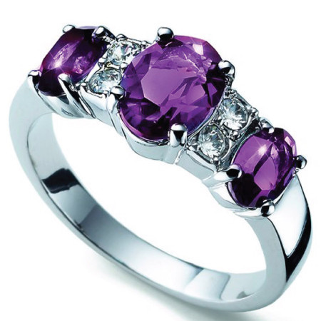 Ženski oliver weber select amethyst prsten sa swarovski ljubičastim kristalom m ( 41160m.204 )