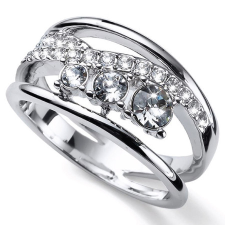 Ženski oliver weber drive crystal prsten sa swarovski belim kristalima l ( 41159rl )