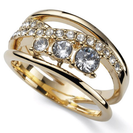 Ženski oliver weber drive crystal gold prsten sa swarovski belim kristalima l ( 41159gl )