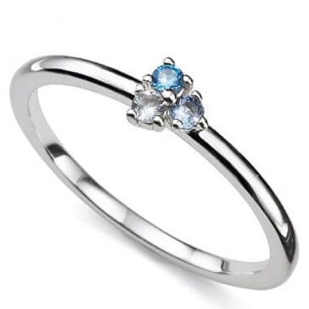 Ženski oliver weber wispy blue zircon prsten sa swarovski plavim cirkonima m ( 41158m )
