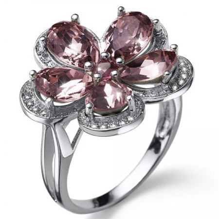 Ženski oliver weber fiore light rose prsten sa swarovski rozim kristalom xl ( 41150xl.223 )