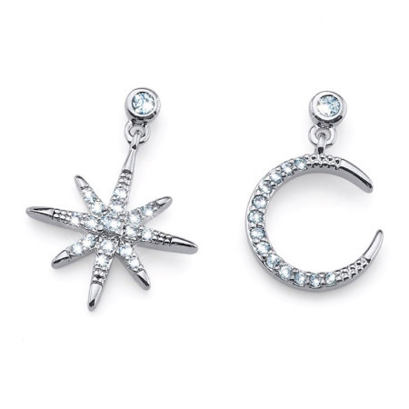 Ženske oliver weber day & night white zircon mindjuše sa belim swarovski cirkonima ( 22990 )