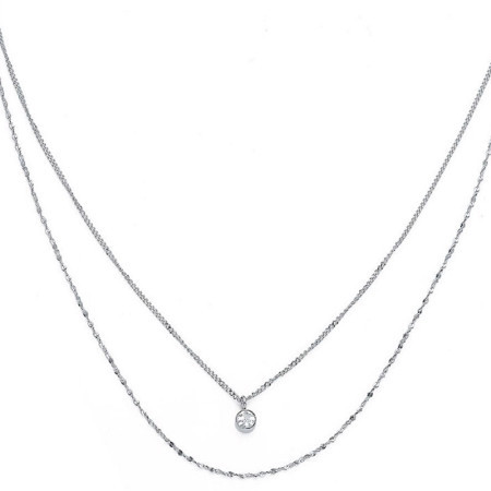 Ženska oliver weber tune crystal ste ogrlica sa belim swarovski kristalom ( 12239 )