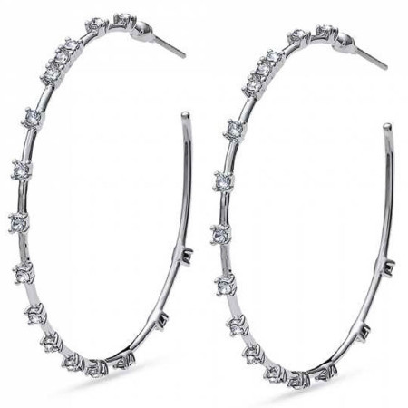 Ženske oliver weber hoop limit white zircon mindjuše sa swarovski belim cirkonima ( 22927r )