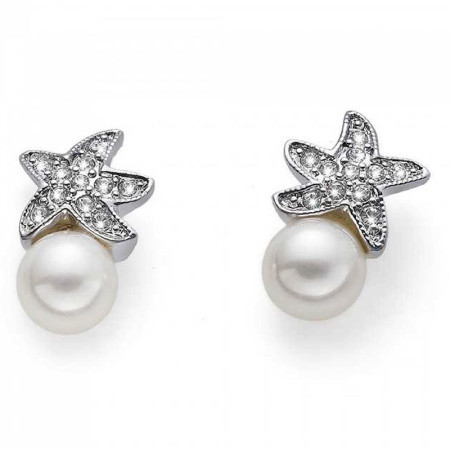 Ženske oliver weber pearl mare mindjuše sa swarovski belom perlom i kristalima ( 22847 )