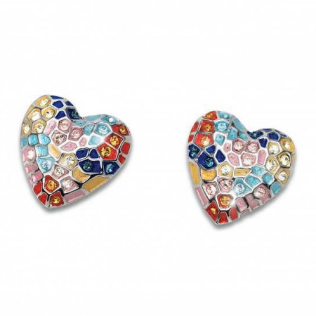 Ženske oliver weber gaudi heart pin multicolor mindjuše sa swarovski kristalima ( 22646 )