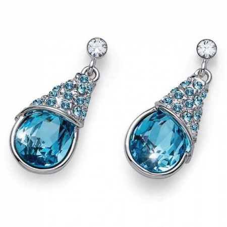 Ženske oliver weber pack aquamarine mindjuše sa swarovski plavim kristalom ( 22599.202 )