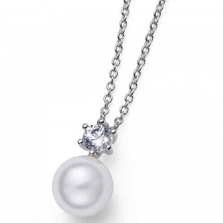 Ženski oliver weber focus pearl lančić sa swarovski belom perlom i kristalom ( 12180r )