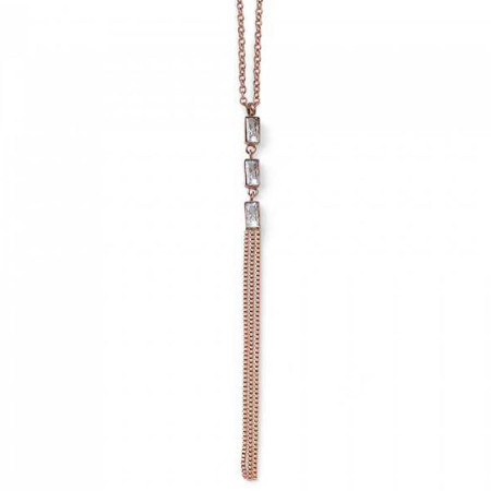 Ženski oliver weber spectrum rosegold white zircon lančić sa swarovski belim cirkonima ( 12156rg )