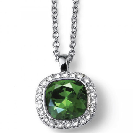 Ženski oliver weber secret emerald lančić sa swarovski zelenim kristalom ( 12052r.205 )