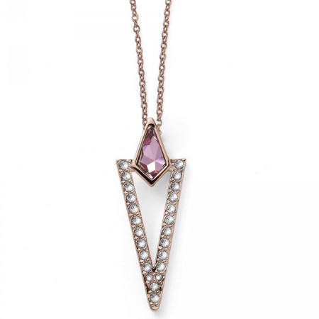 Ženski oliver weber locate rosegold antique pink lančić sa swarovski kristalnim priveskom ( 12031rg.920 )