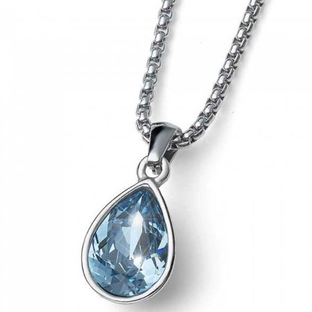 Ženski oliver weber delite aquamarine lančić sa swarovski plavim kristalom ( 11974.202 )
