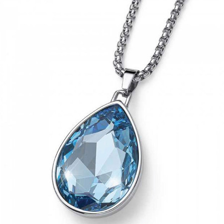 Ženski oliver weber delite large aquamarine lančić sa swarovski plavim kristalom ( 11911.202 )