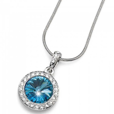 Ženski oliver weber coast aquamarine lančić sa swarovski plavim kristalom ( 11536.202 )