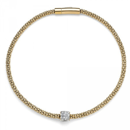 Ženska oliver weber closer crystal zlatna ogrlica sa belim swarovski kristalnim priveskom ( 12154g )