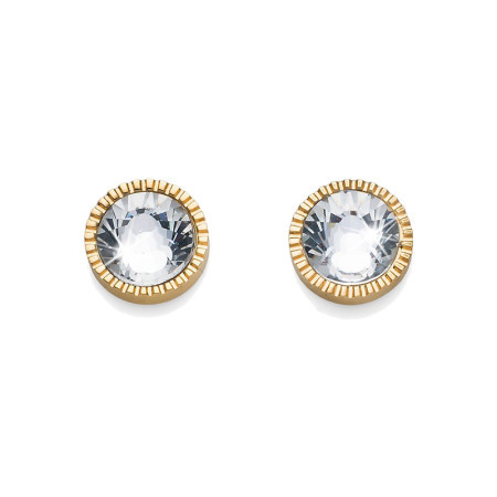 Ženske oliver weber joy gold crystal mindjuše sa swarovski belim kristalom ( 22786g )