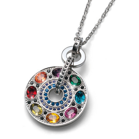 Ženski oliver weber rainbow multi lančić sa swarovski kristalnim priveskom ( 11395 )