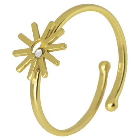 Ženski victoria cruz areca sun gold prsten sa swarovski belim kristalom ( a3836-07da )